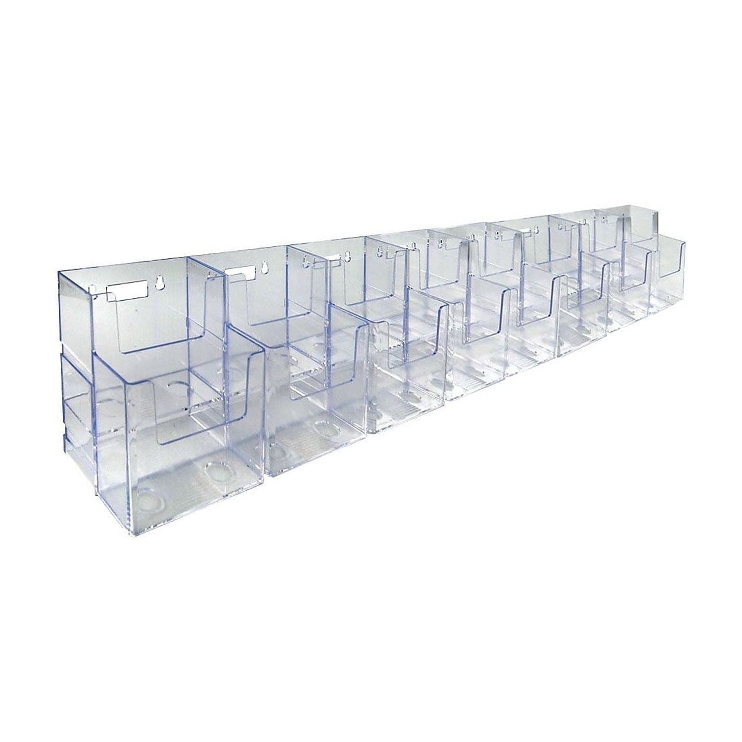 Azar Displays Acrylic Catalog Rack, 6-Pocket Tri-Fold Brochure Counter ...
