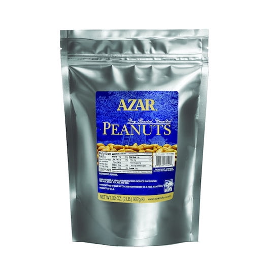 Azar Unsalted Dry Roast Peanut, 2 Pound Bag - 3 Per Case - Walmart.com