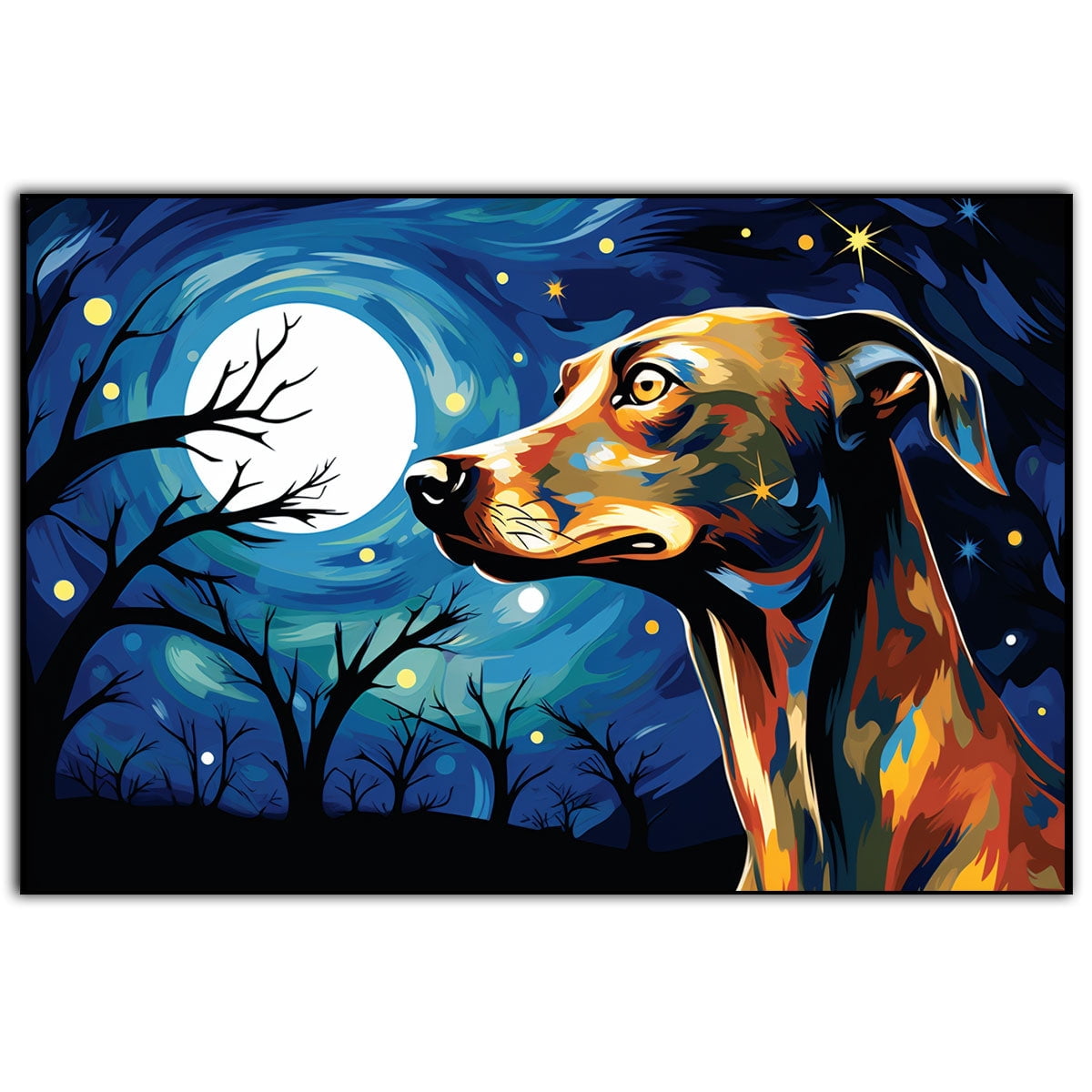 Azawakh Canvas Unframed Colofull Inspired bedroom decor - Dog Pet ...