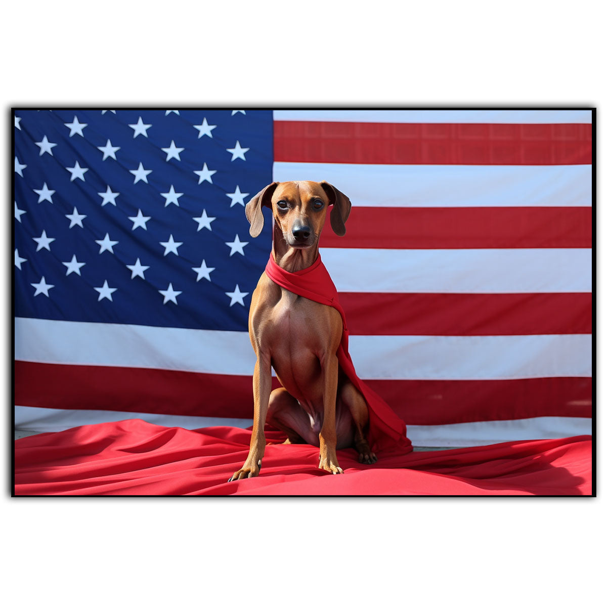Azawakh Dog 4th of July Painting Canvas, Patriot American Dog Canvas ...
