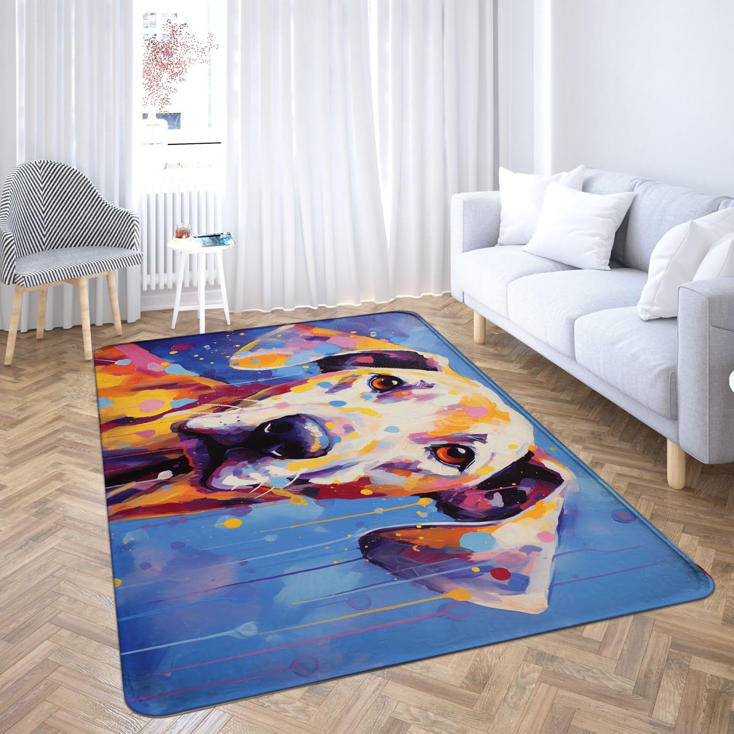 Azawakh Dog Rug Rectangle Area Rug, Indoor Floor Carpet for Bedroom ...