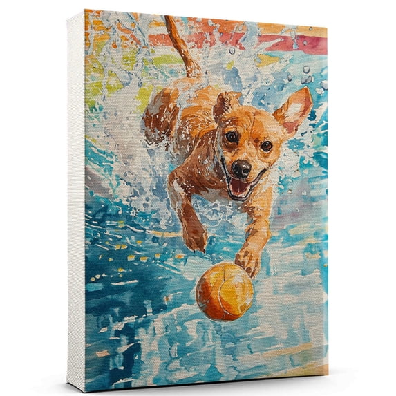 Azawakh Dog Stretched Canvas Size 8x12 Swimming Canvas – Funny Azawakh ...