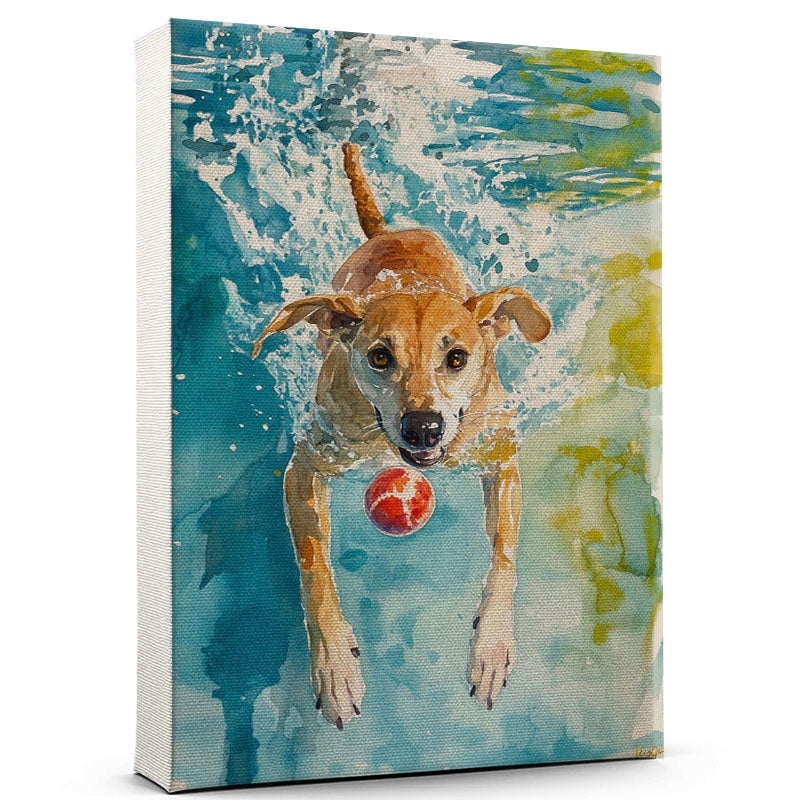 Azawakh Vintage Dog Swimming Canvas – Artistic Sports, Azawakh Dog with ...