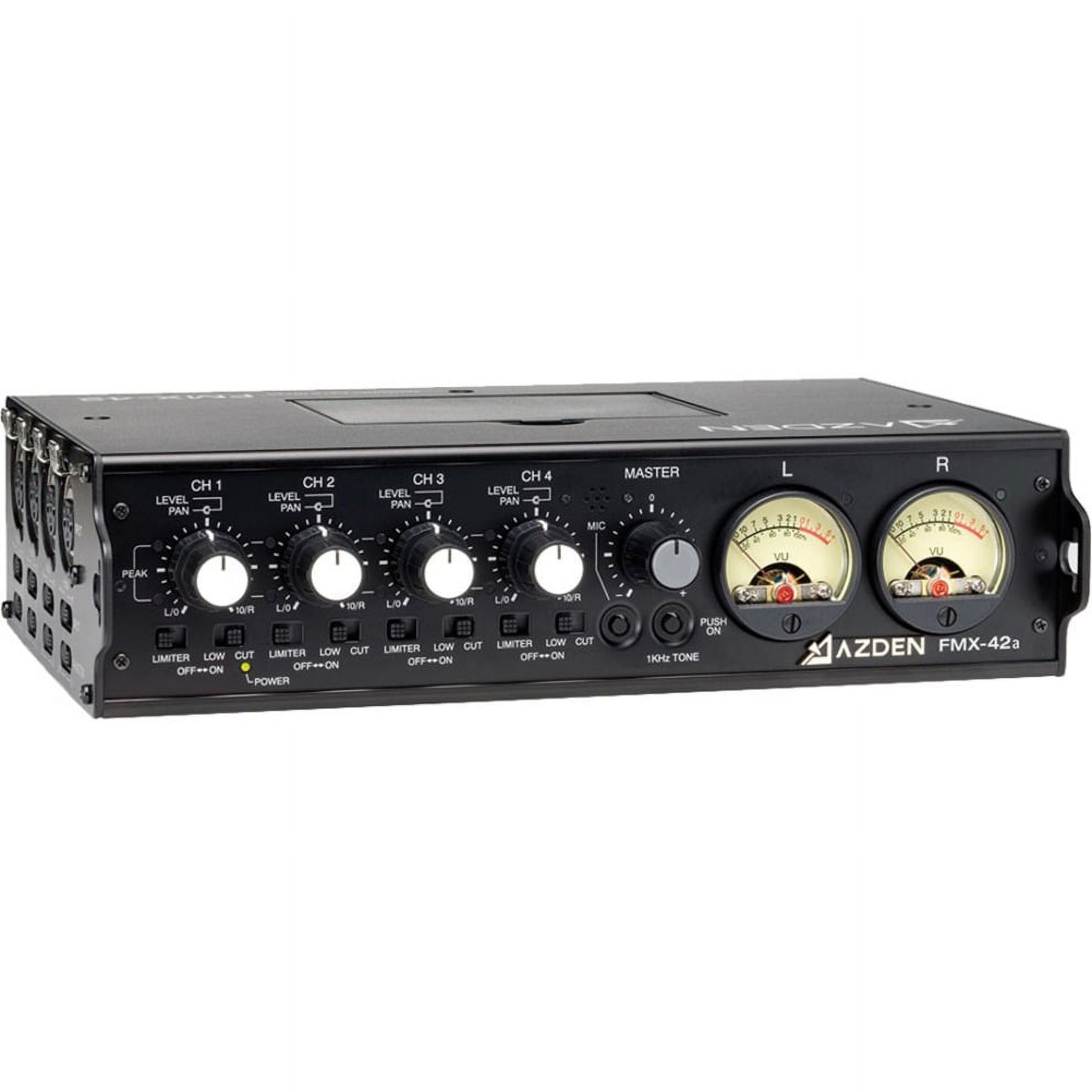 Azden FMX-42a, 4 Channel Portable Mixer w/ 10-pin Camera Return ...