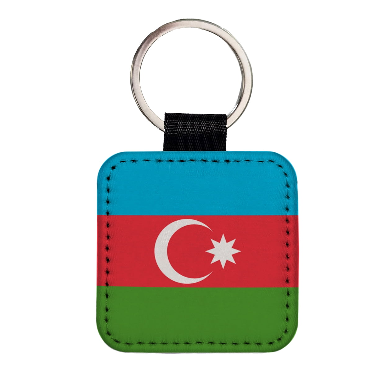 Azerbaijan Country Flag Faux Leather Square Keychain - Walmart.com