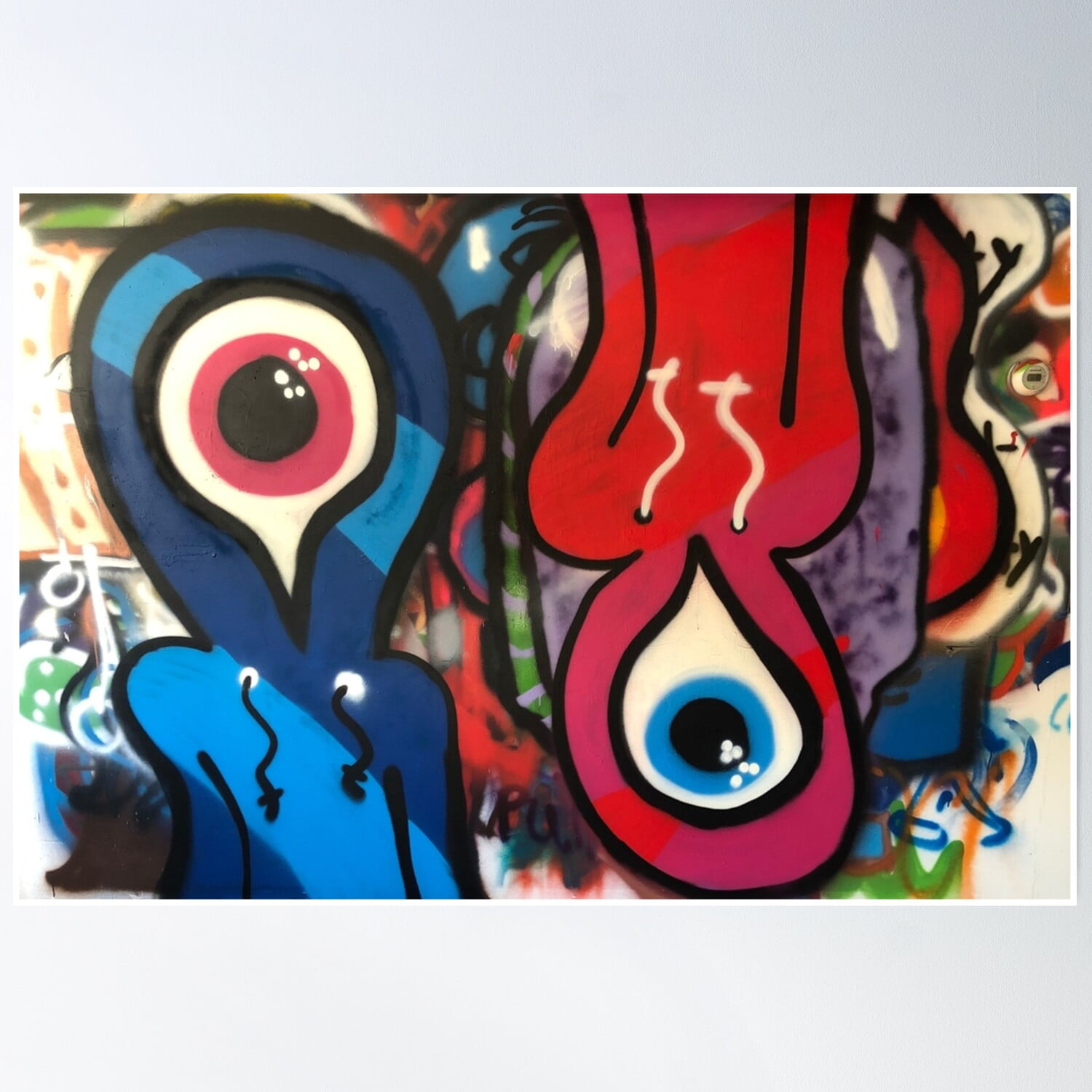 Azfk Graffiti Mural 1 Poster Wall Art, Modern Wall Decor, 12x18 ...