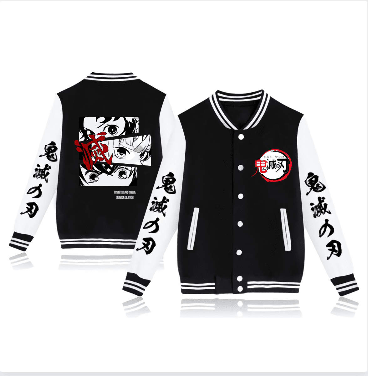 Azikbd Anime Demon Slayer Baseball Uniform Kawaii Winter Streetwear ...