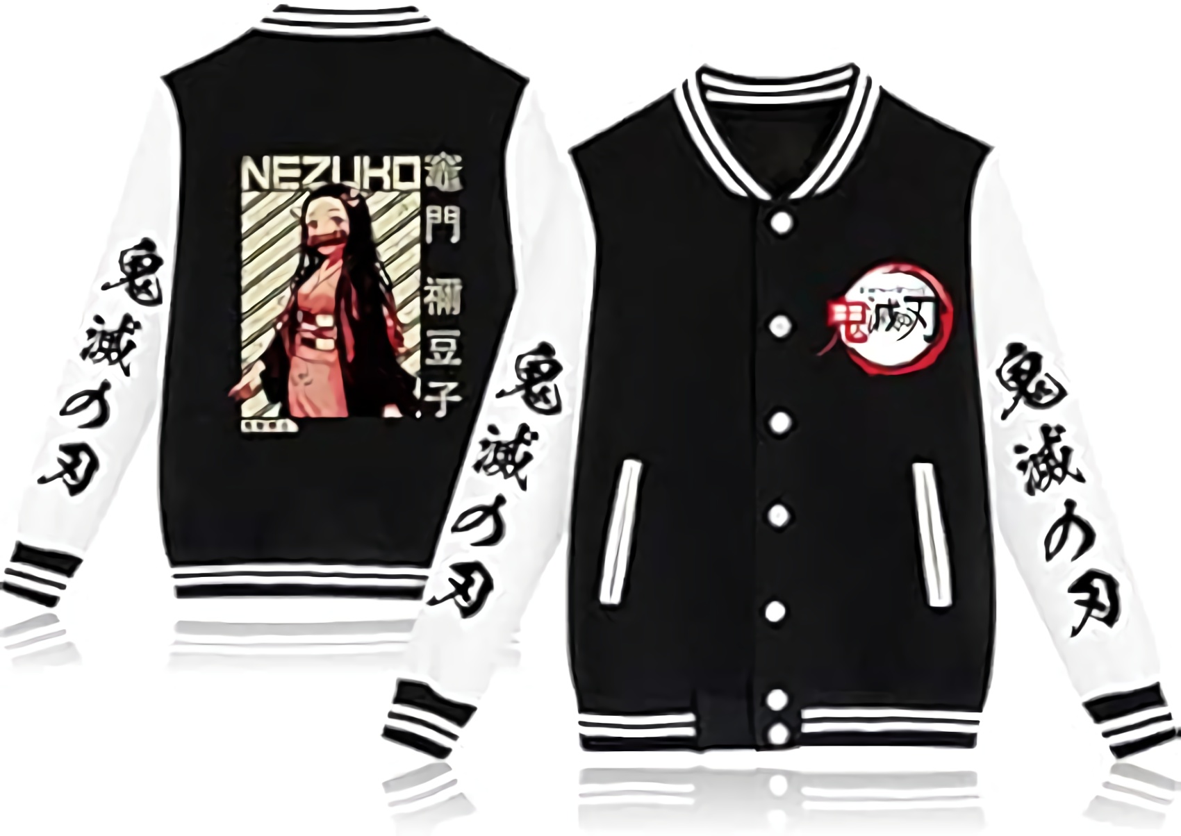 Azikbd Anime Demon Slayer Baseball Uniform Kawaii Winter Streetwear ...
