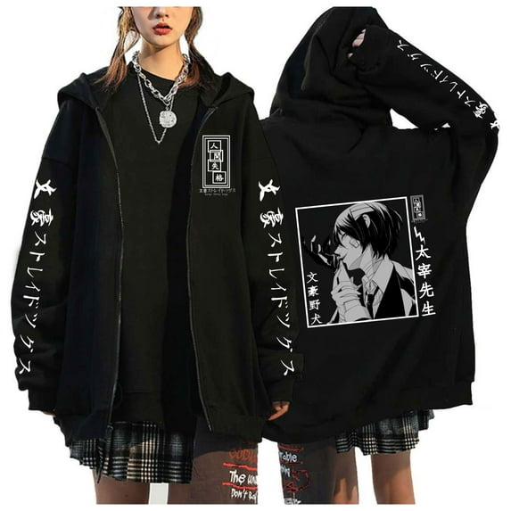 Azikbd Bungo Stray Dogs Zip-Up Hoodie, Anime, Osamu Dazai, Cosplay ...