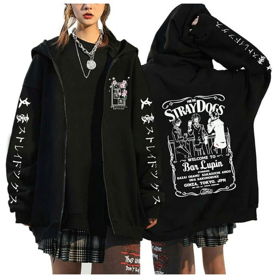 Azikbd Bungo Stray Dogs Zip-Up Hoodie, Anime, Osamu Dazai, Cosplay ...