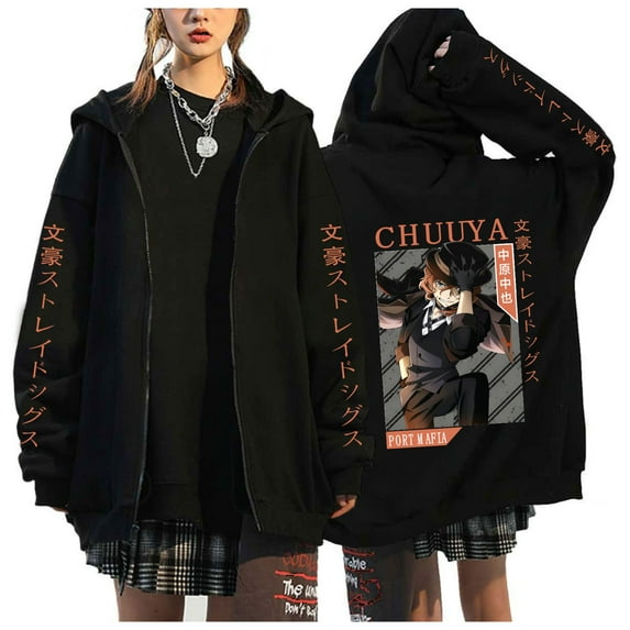 Azikbd Bungo Stray Dogs Zip-Up Hoodie, Anime, Osamu Dazai, Cosplay ...