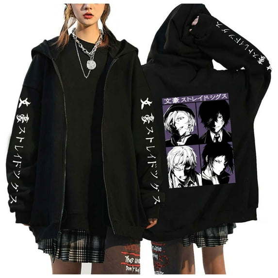 Azikbd Bungo Stray Dogs Zip-Up Hoodie, Anime, Osamu Dazai, Cosplay ...
