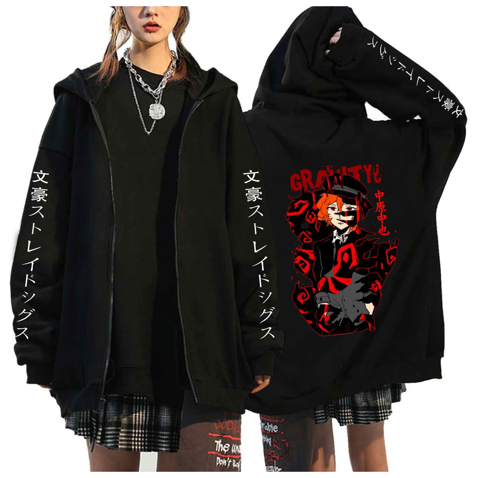 Azikbd Bungo Stray Dogs Zip-Up Hoodie, Anime, Osamu Dazai, Cosplay ...