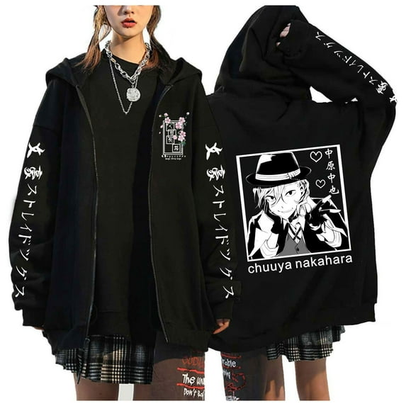 Azikbd Bungo Stray Dogs Zip-Up Hoodie, Anime, Osamu Dazai, Cosplay ...