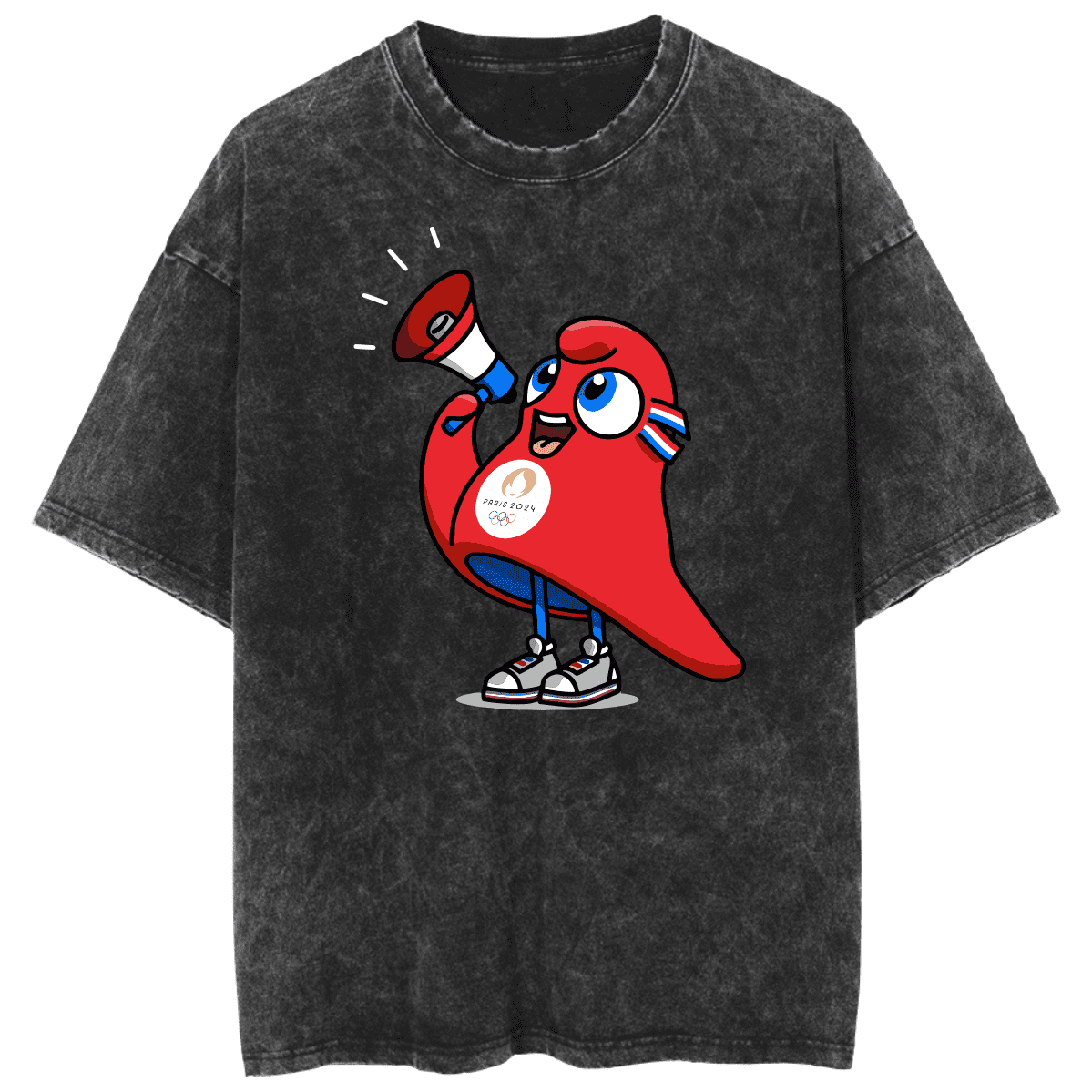 Azikbd. Mascot of Paris. Paris Games Shirts France 2024 Washed Vintage ...