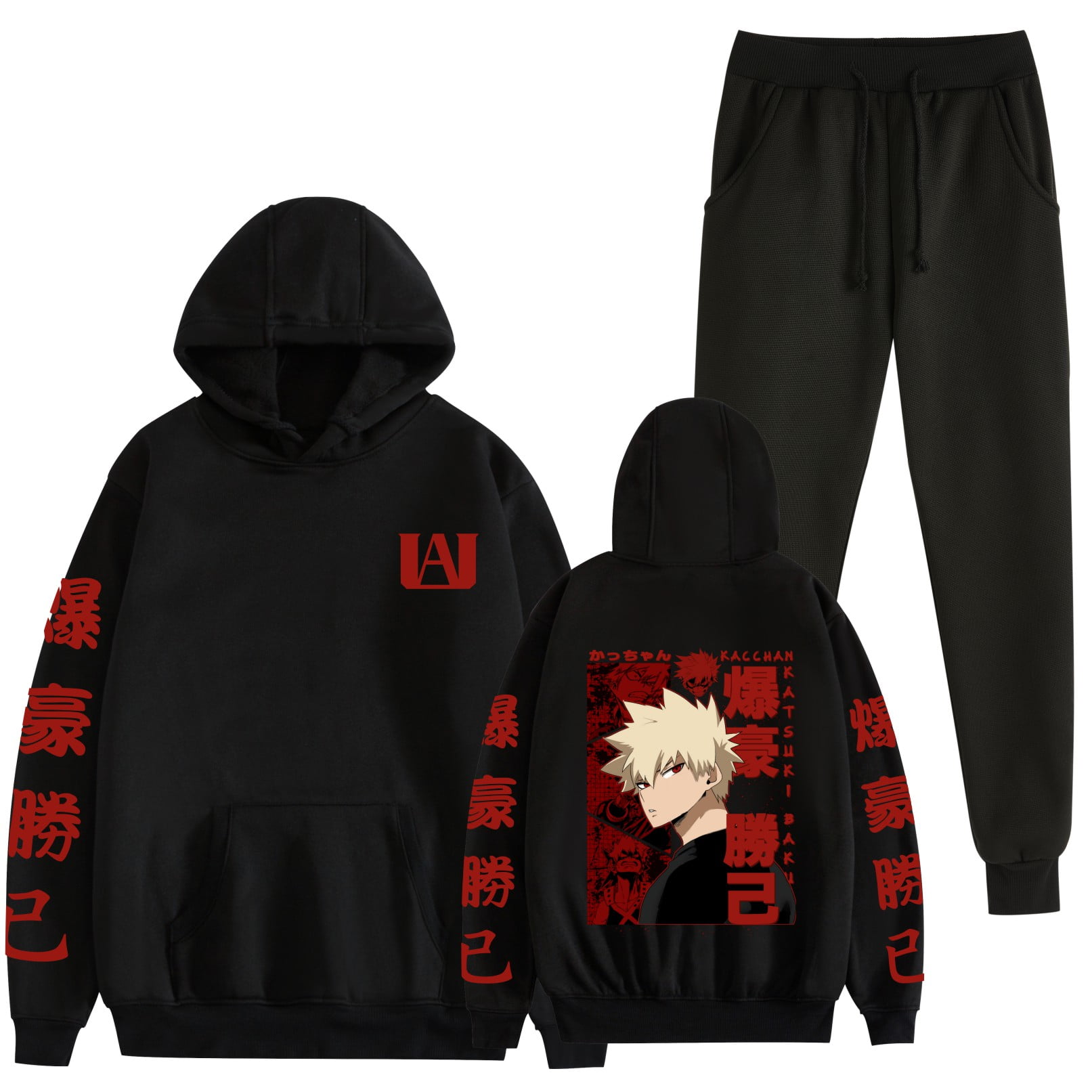 Azikbd New Bakugo Katsuki Two-Piece Hoodie Set - Anime Style - Todoroki ...