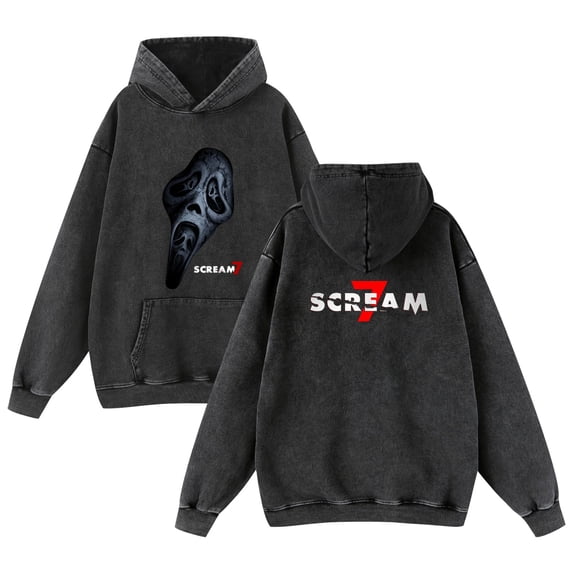 Azikbd Scream 7 Grimace Merchandise New Movie Hoodie Retro Washed ...