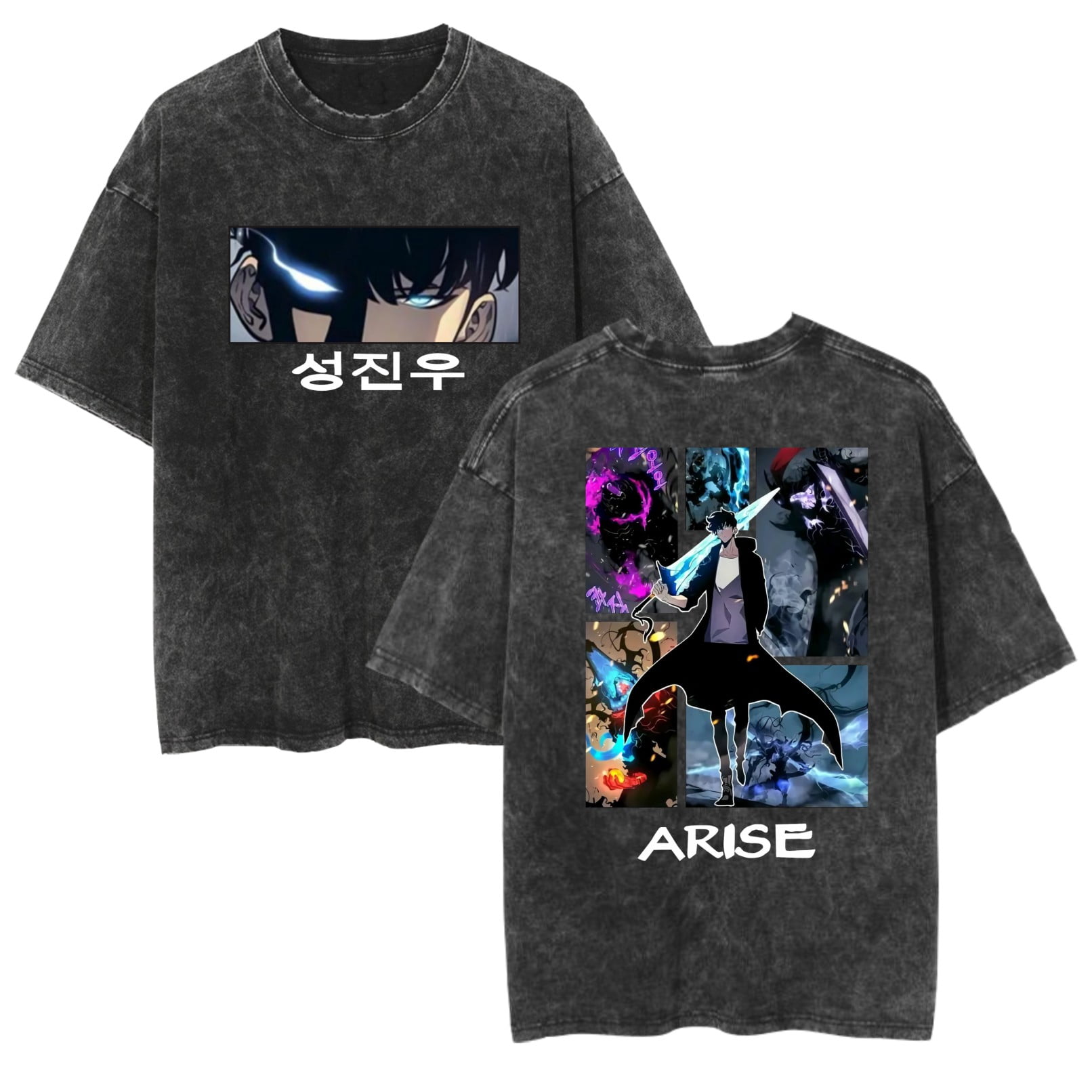 Azikbd Solo Leveling Anime Statue of God Shirt Short Sleeve Cotton Tee ...