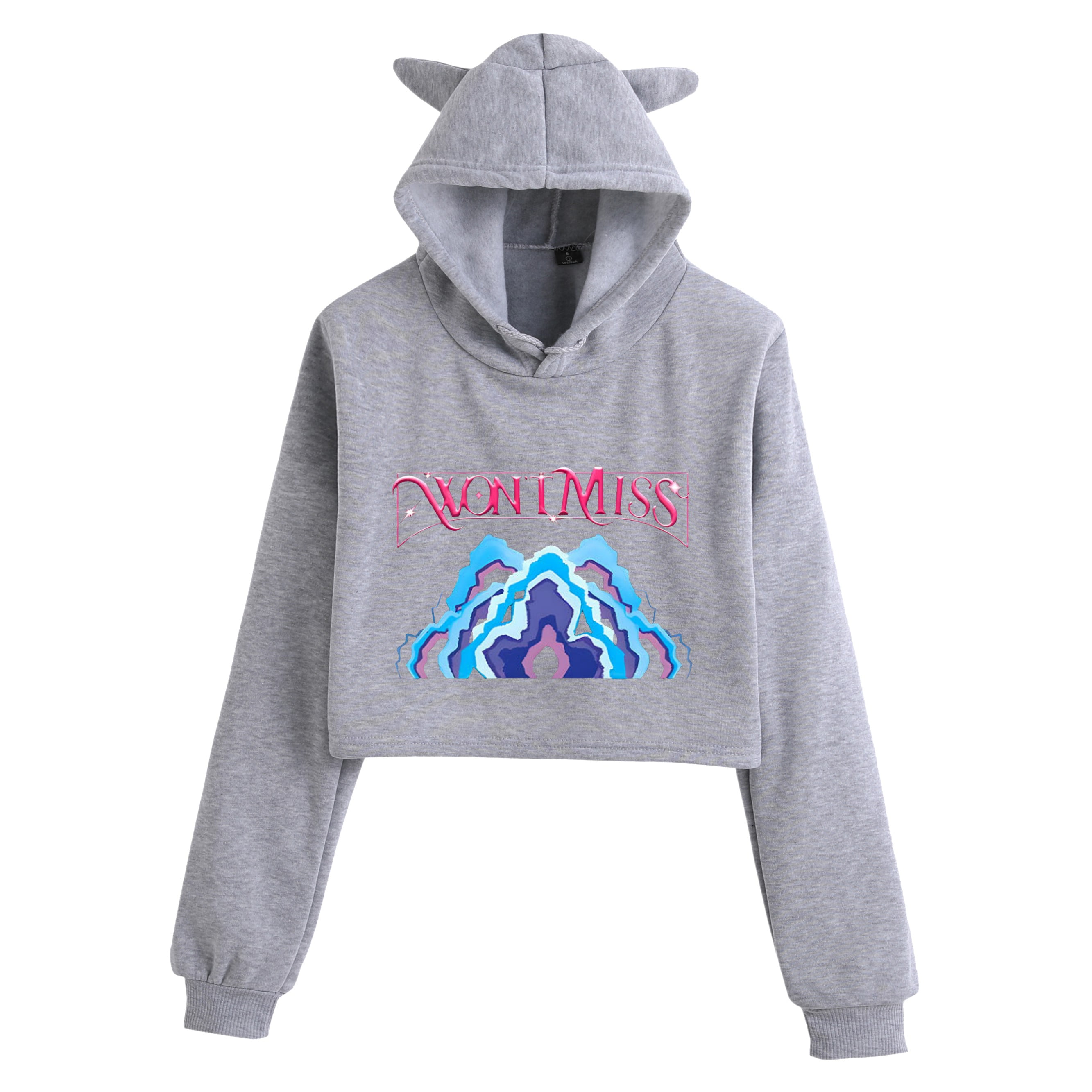 Azikbd Won't Miss Anime Mira Crop Top, Cute Cat Ear Long Sleeve Women's ...