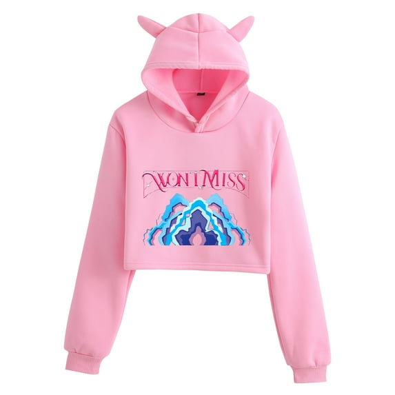 Azikbd Won't Miss Anime Mira Crop Top, Cute Cat Ear Long Sleeve Women's ...