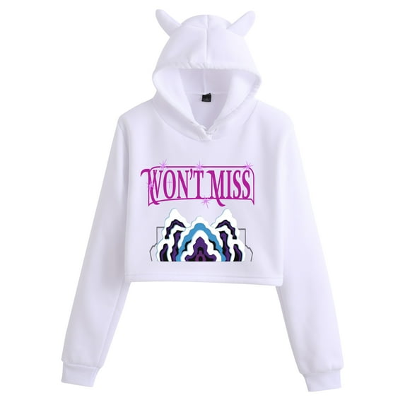 Azikbd Won't Miss Anime Mira Crop Top, Cute Cat Ear Long Sleeve Women's ...