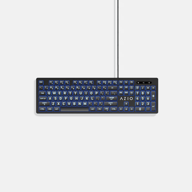 Azio New Vision Backlit USB Keyboard with Large Print keys 3 ...