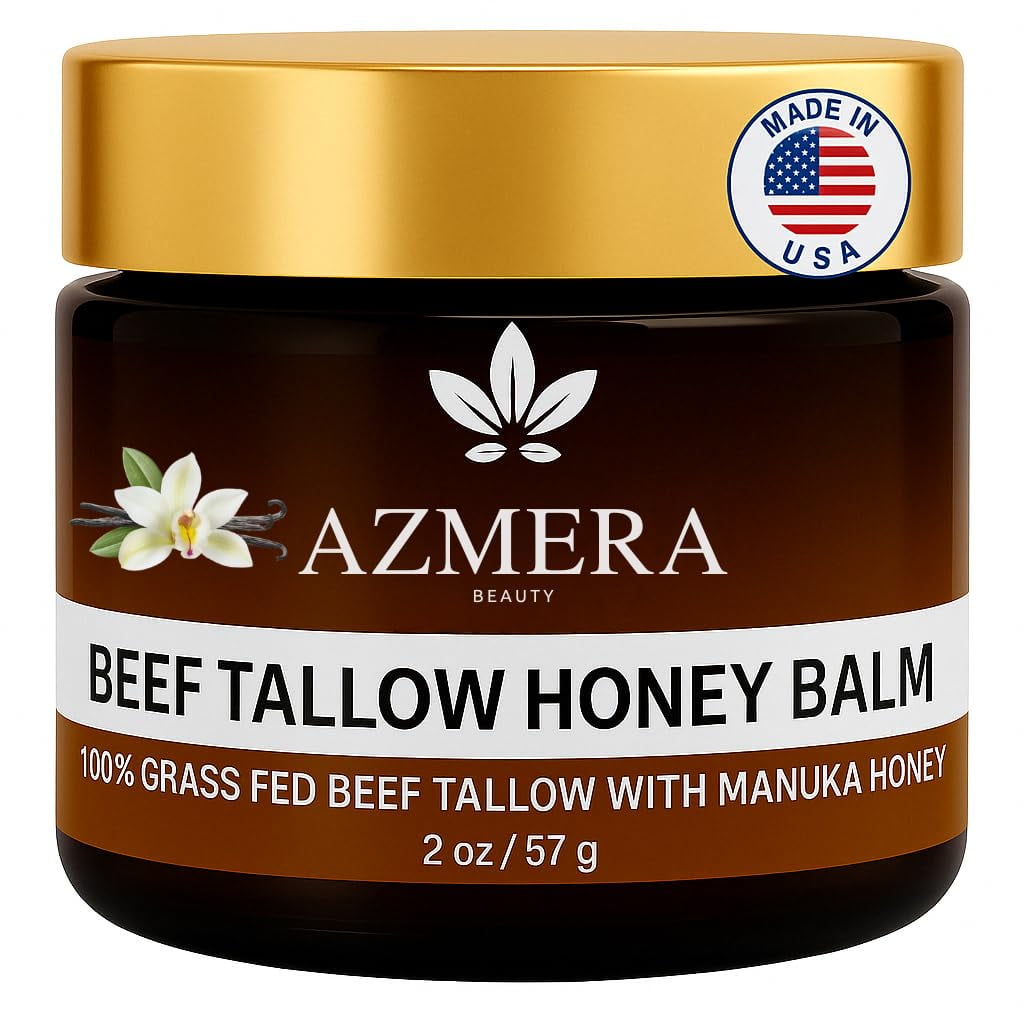 Azmera Beauty 100% Grass-Fed SAF21 Beef Tallow Balm, MGO263+, Organic ...