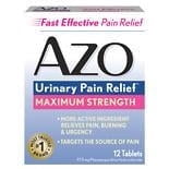 Azo Maximum Strength Urinary Pain Relief Tablet, 12 Ct, 2 Pack ...