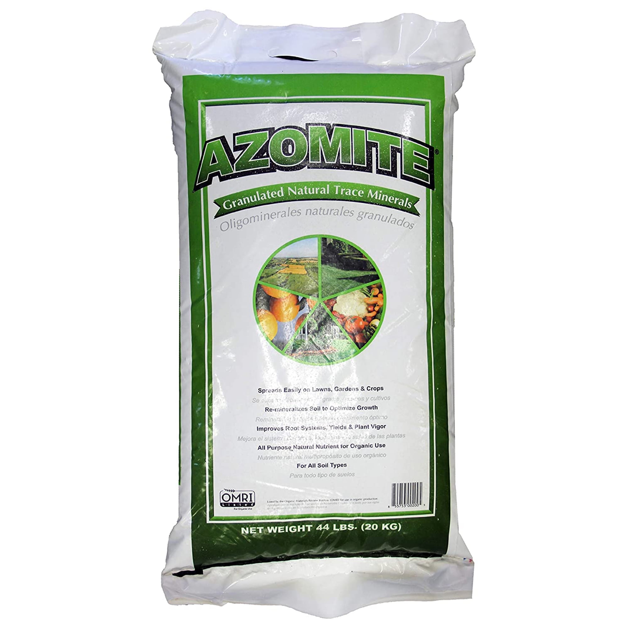 Azomite Organic Mineral Soil Fertilizer, 44 lbs Granular Garden Bag ...