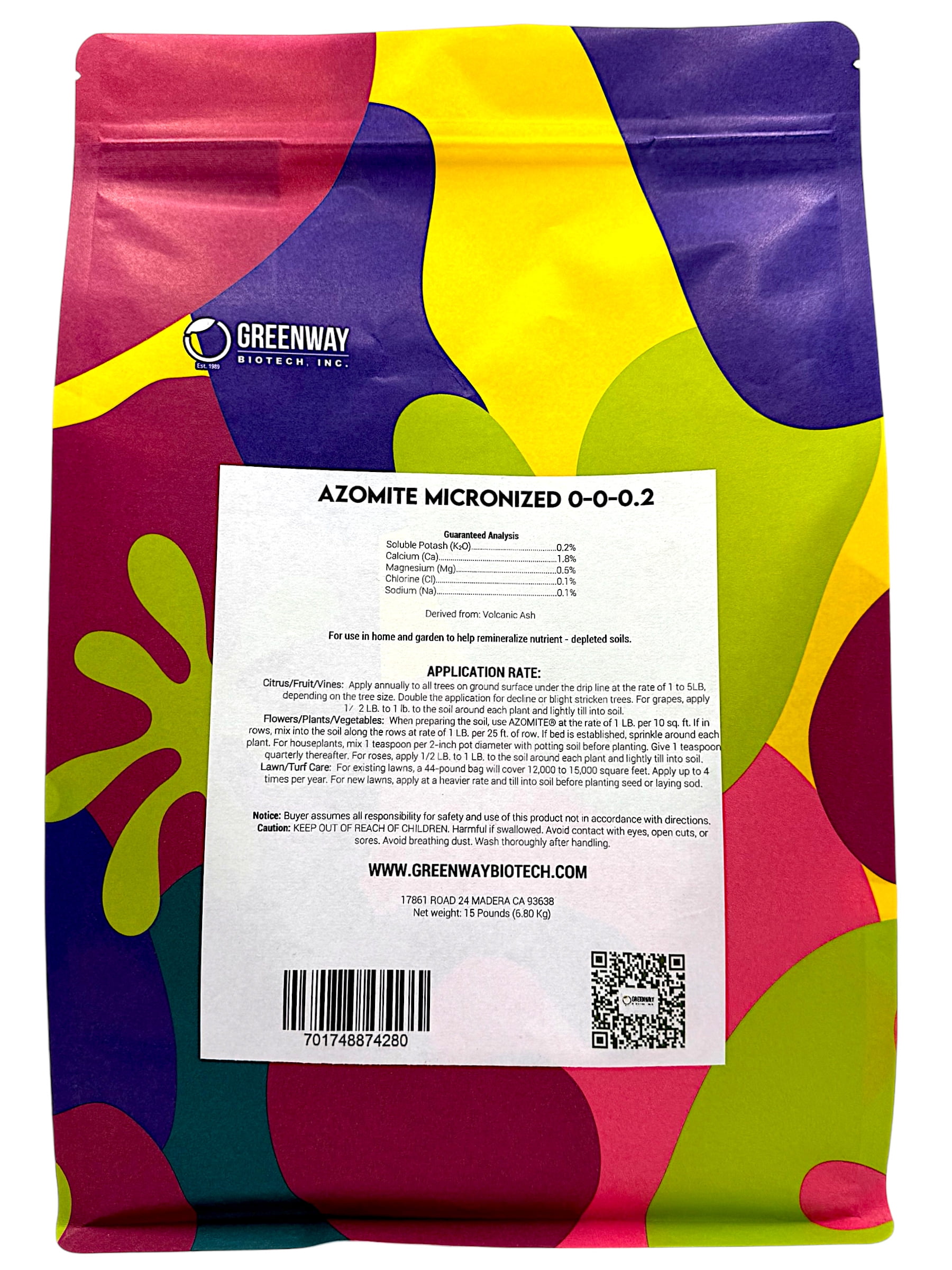 Azomite Powder Fertilizer 0-0-0.2 (Micronized) 15 Pounds - Greenway ...