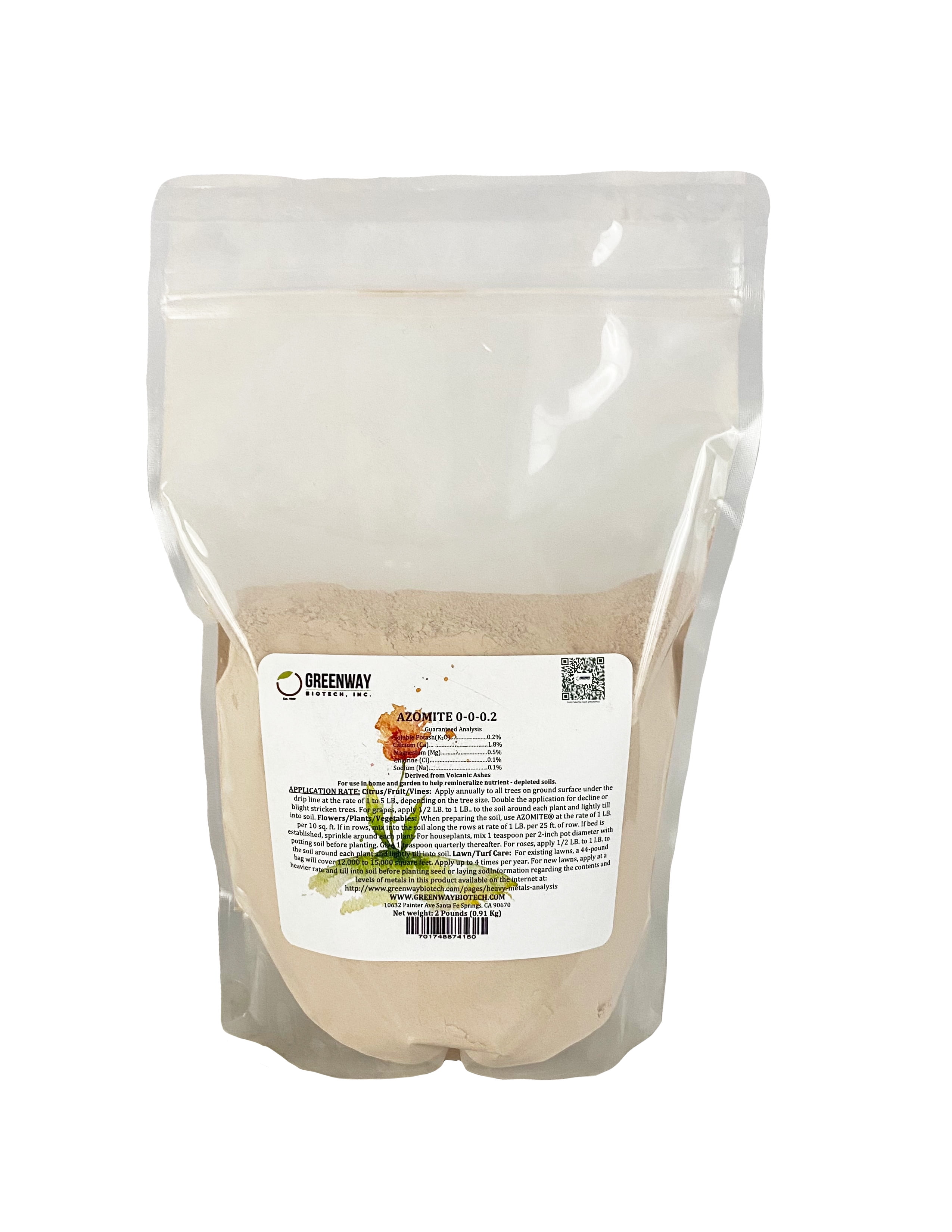 Azomite Powder Fertilizer 0-0-0.2 (Micronized) 2 Pounds - Greenway ...