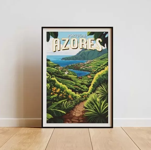 Azores - Retro Travel Poster On The Theme Of The Azores Archipelago 1 ...
