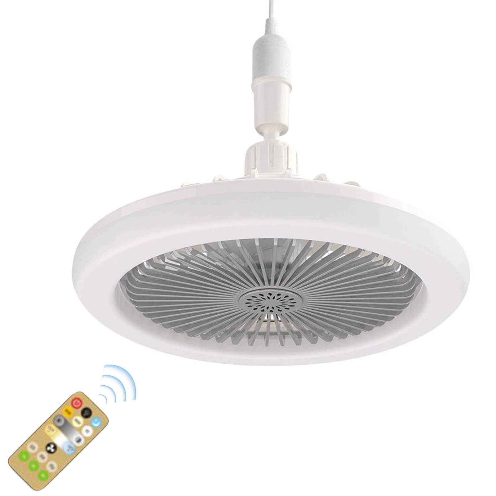 Azrian Ceiling Fan Light with Adjustable Hanging Rod,Remote Control,and ...