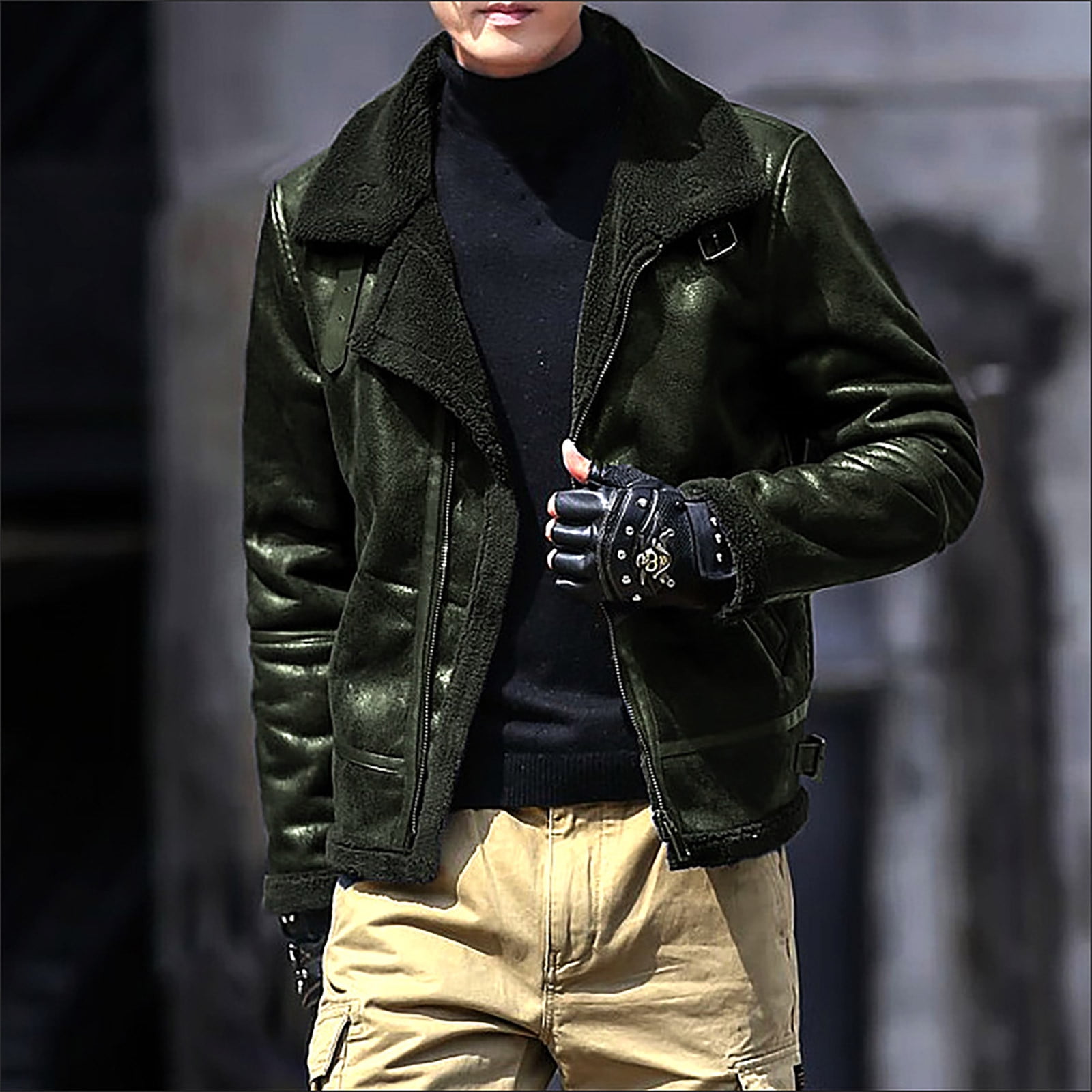 Azrian Clearance Men's Jacket, Winter Warm Button Down Cotton Single ...