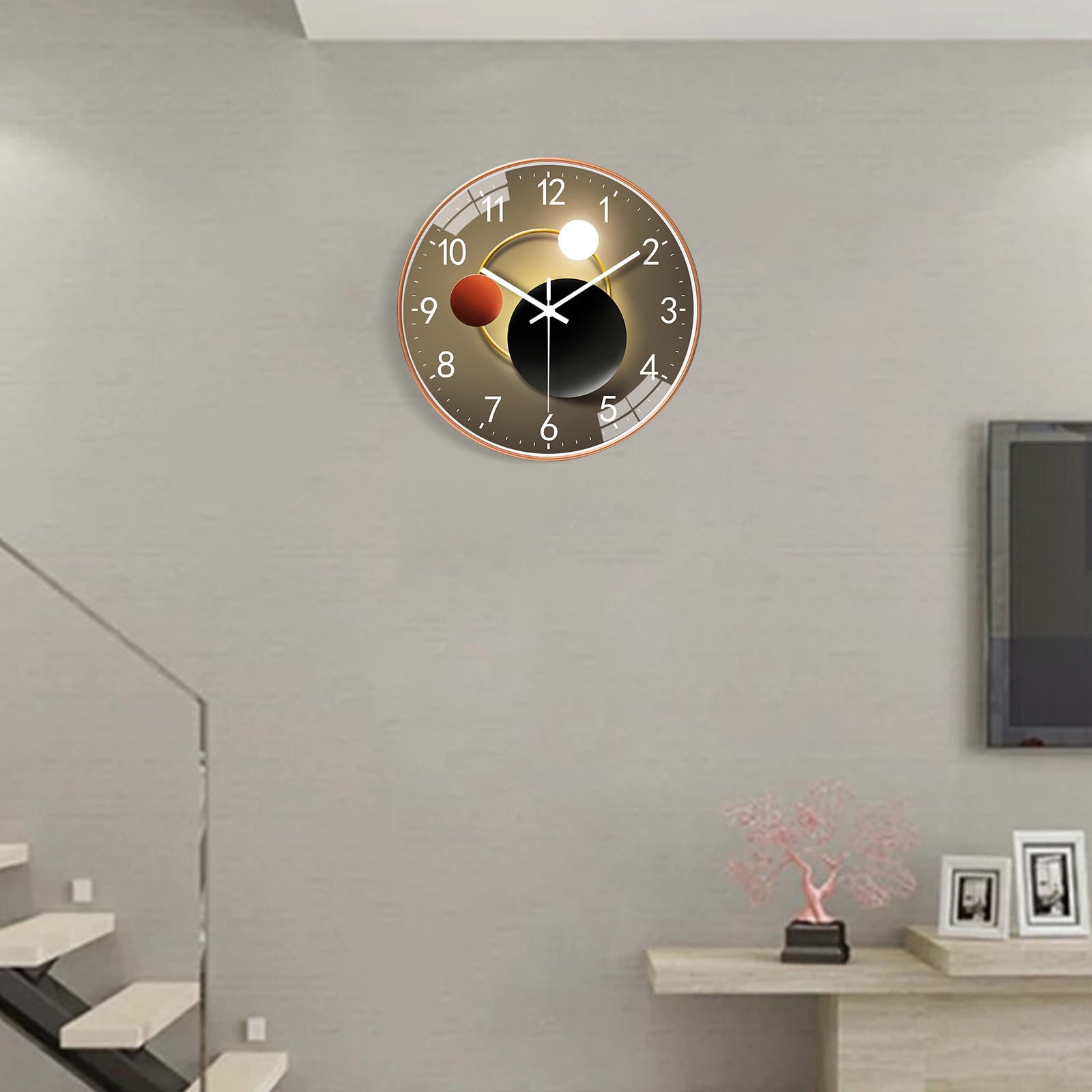 Azrian Digital Clock Wall Decor Wall Clock Silent Non-Ticking Battery ...