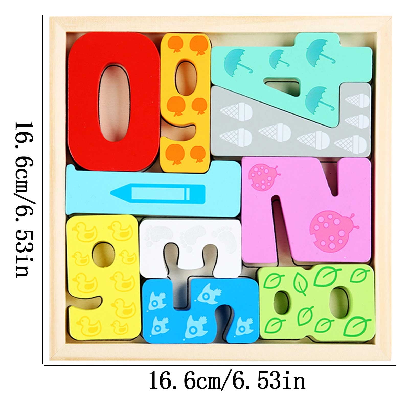Azrian Wooden 3D Puzzle Blocks - Kids Wooden Vehicle Food Number ...