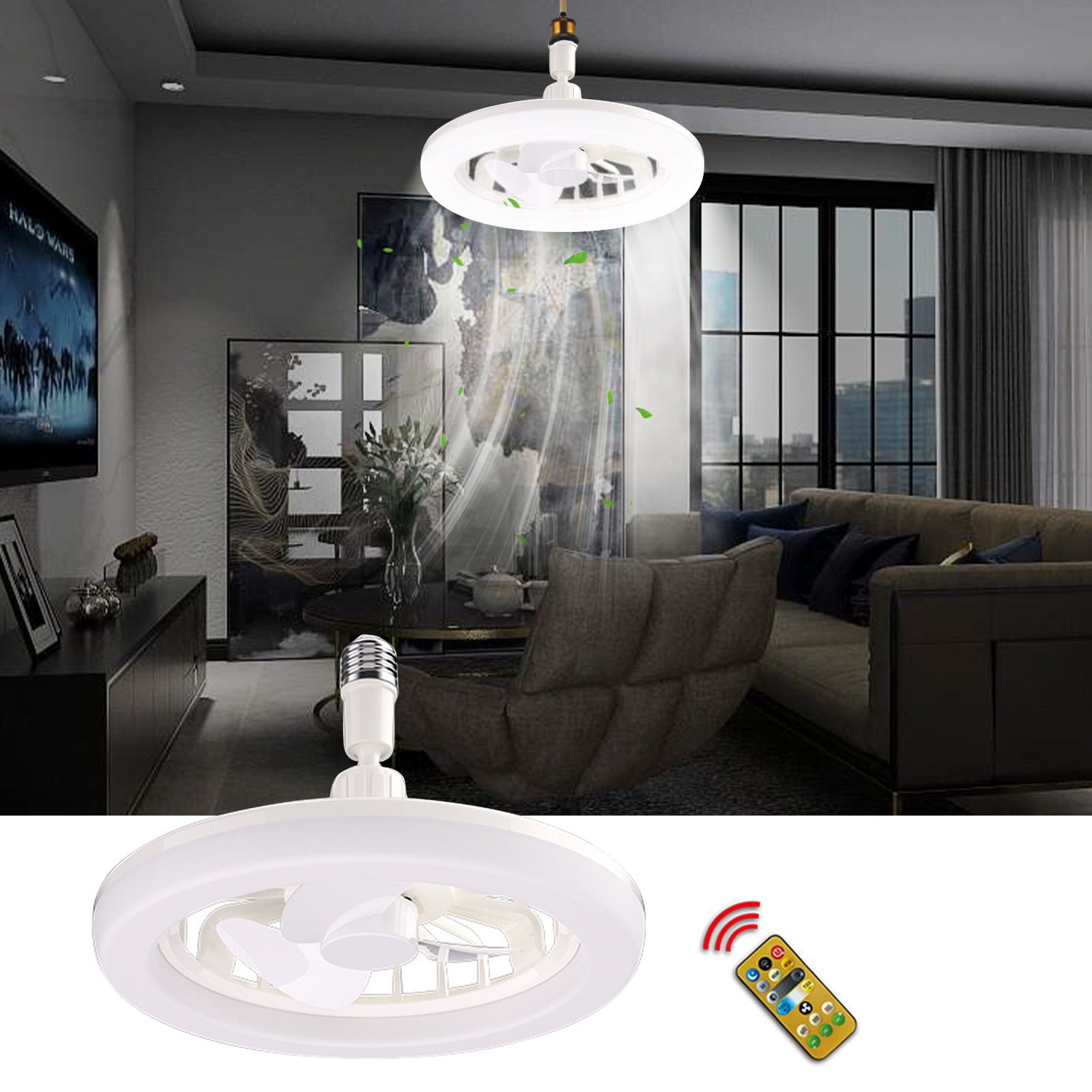 Azrian Remote Ceiling Fan Light - E27 Ceiling Fan With Lights Enclosed ...