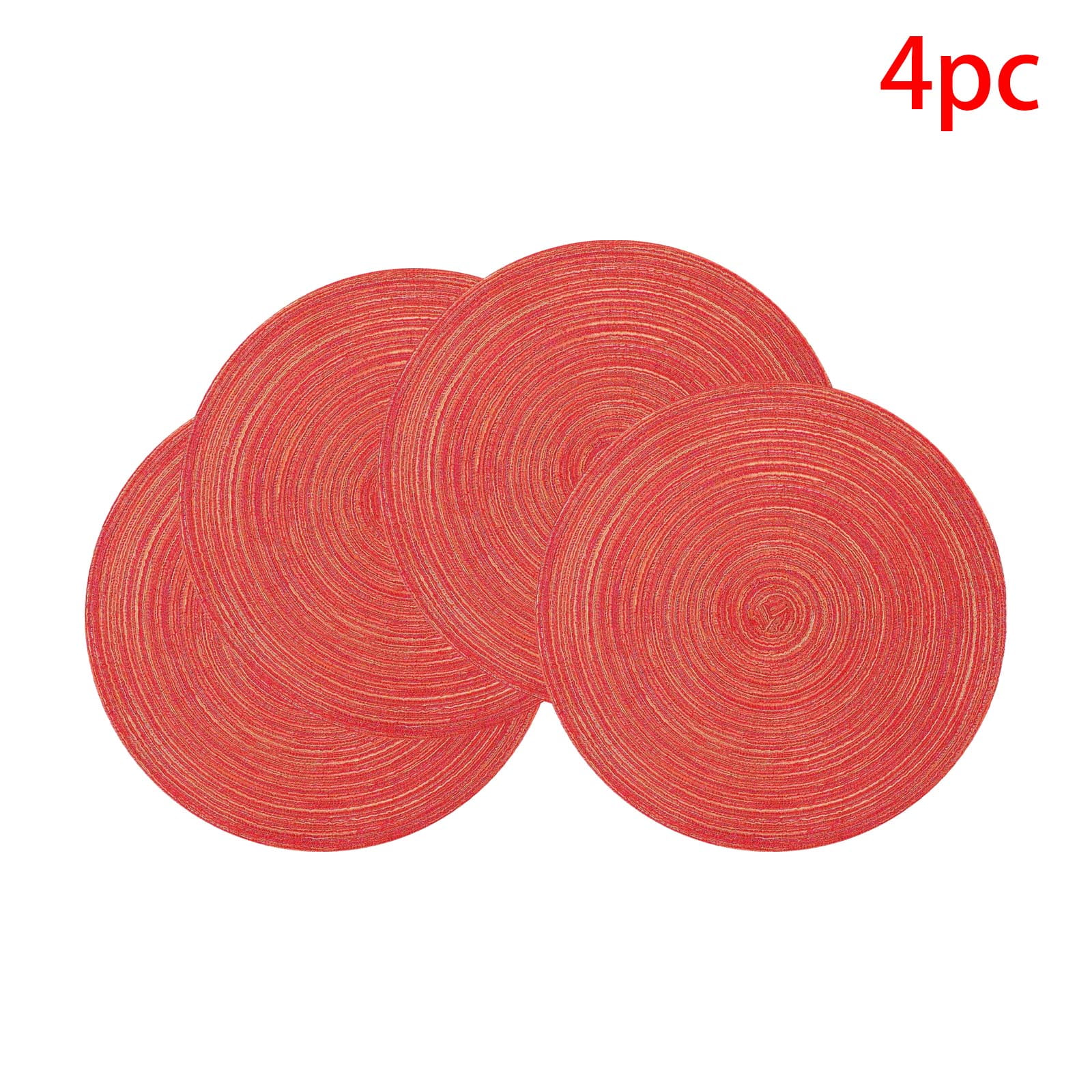 Azrian Round Braided Placemats Set of 4 Washable Round Placemats for ...