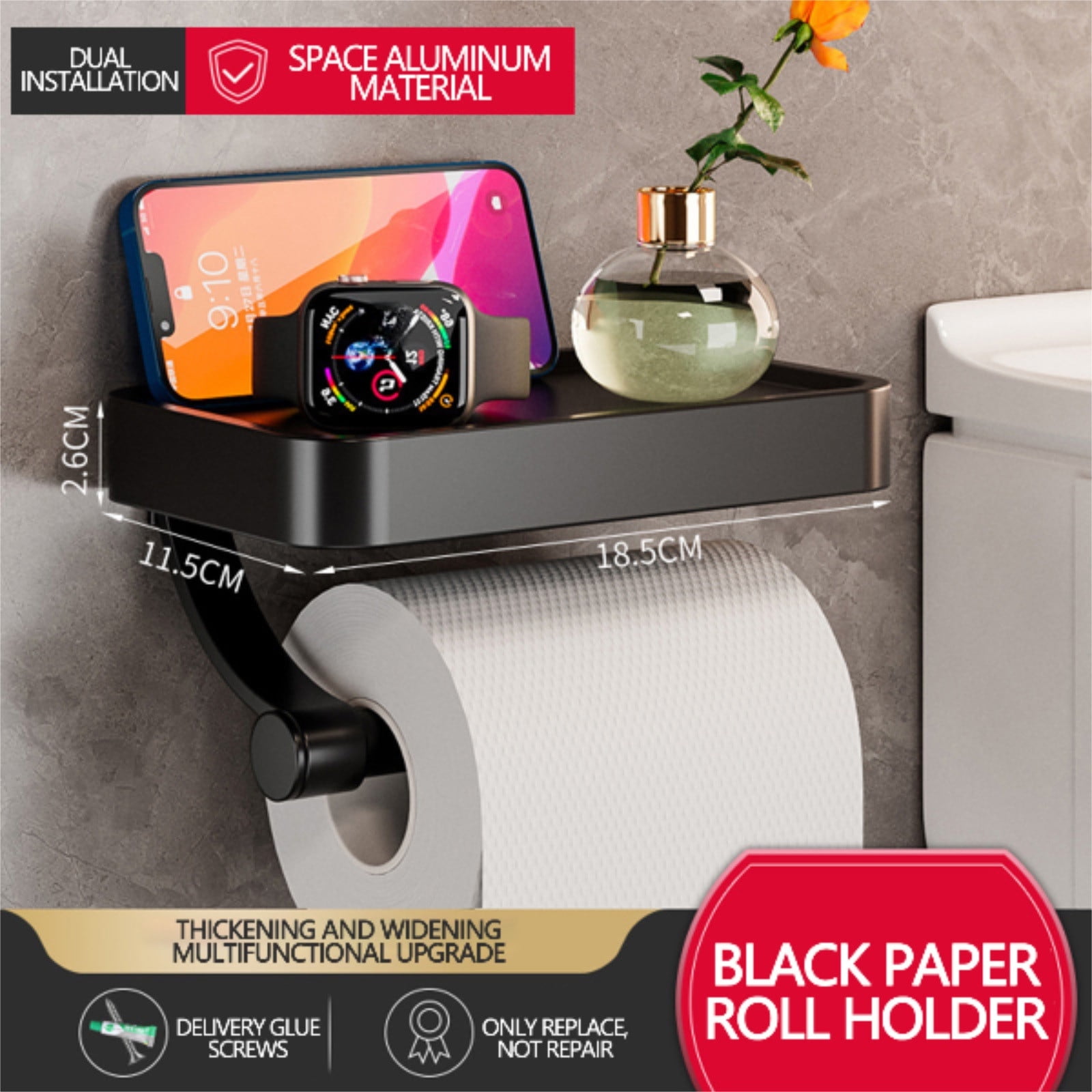 Azrian Toilet Tissue Box Storage Rack Wall Mounted Toilet Paper Drawer ...