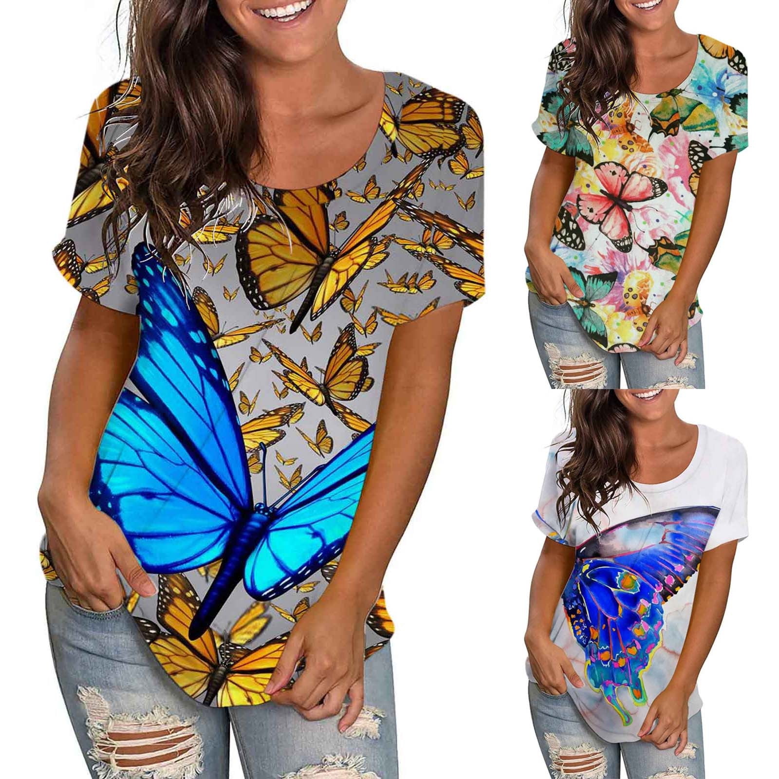 Azrian Womens Summer Tops 2023,Plus Size Shirts,Fashion Woman Causal ...