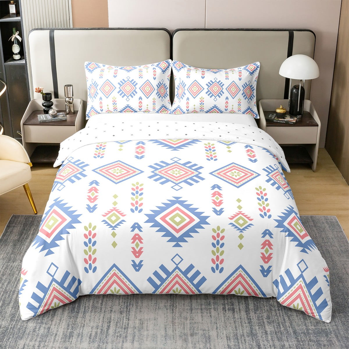 Aztec 100% Cotton Duvet Cover Queen Geometric Bedding Set Southwest ...