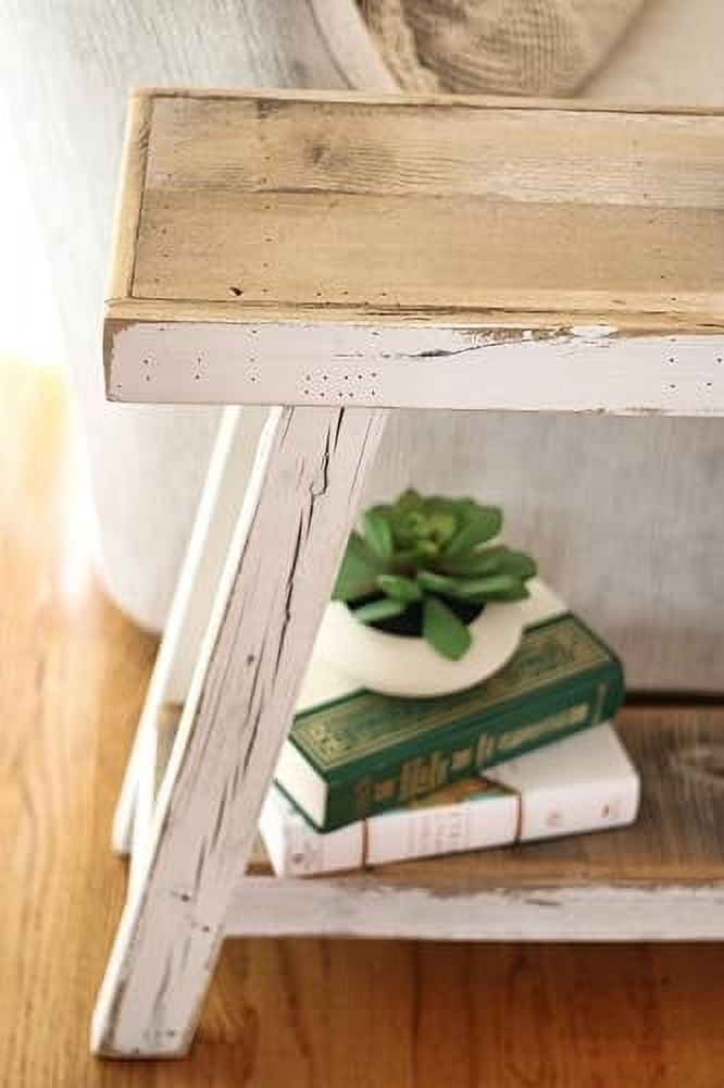 Aztec A-Frame Side Table; Reclaimed Wood End Table (White Combo ...