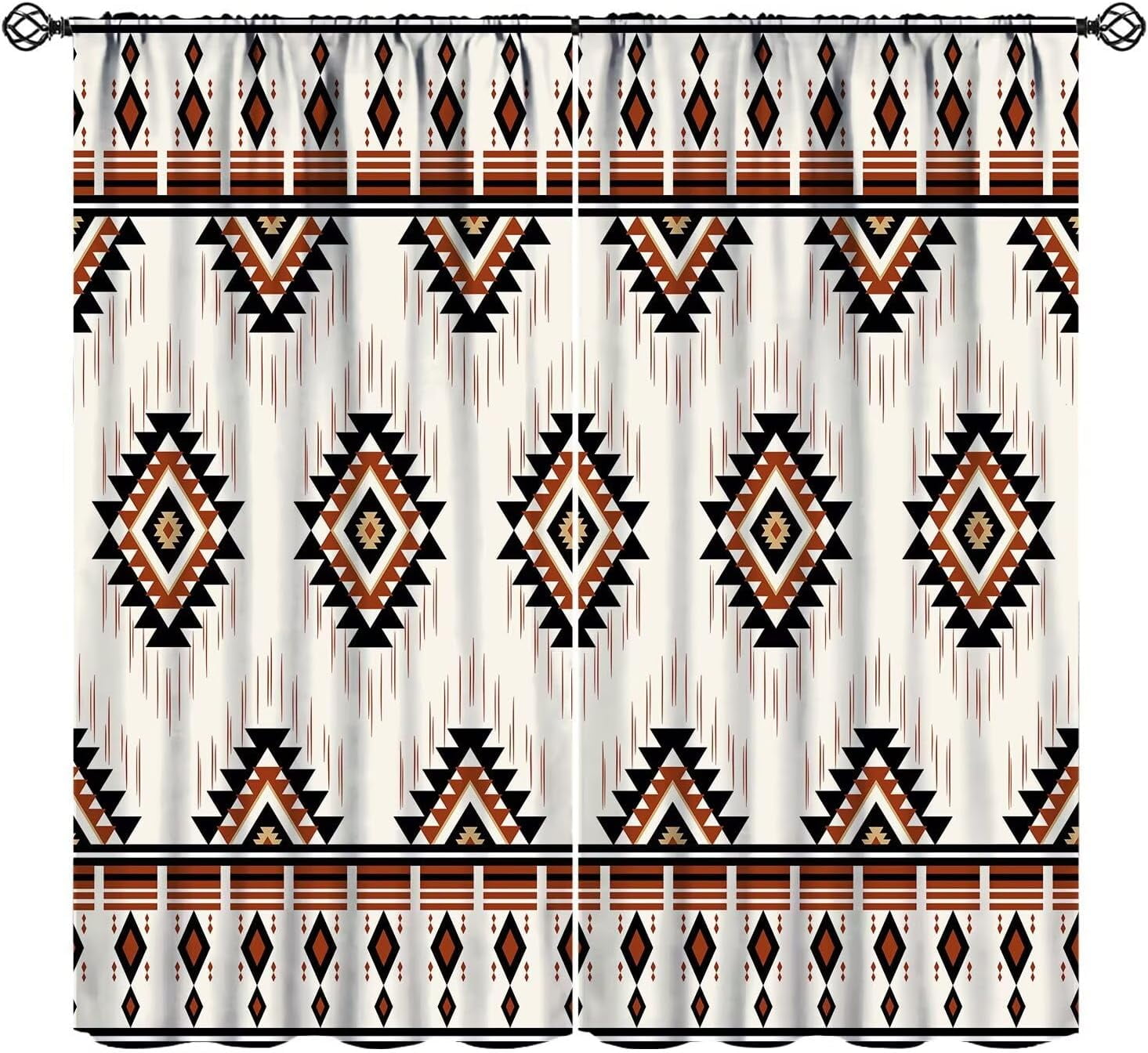 Aztec Abstract Blackout Curtains Boho Modern Geometric Southwest Tribal ...