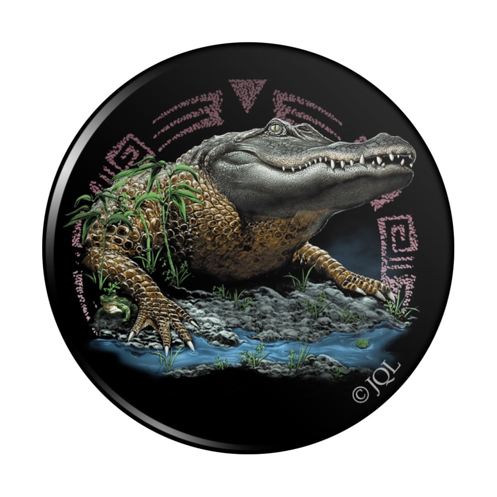 Aztec Alligator Gator Pinback Button Pin - Walmart Business Supplies