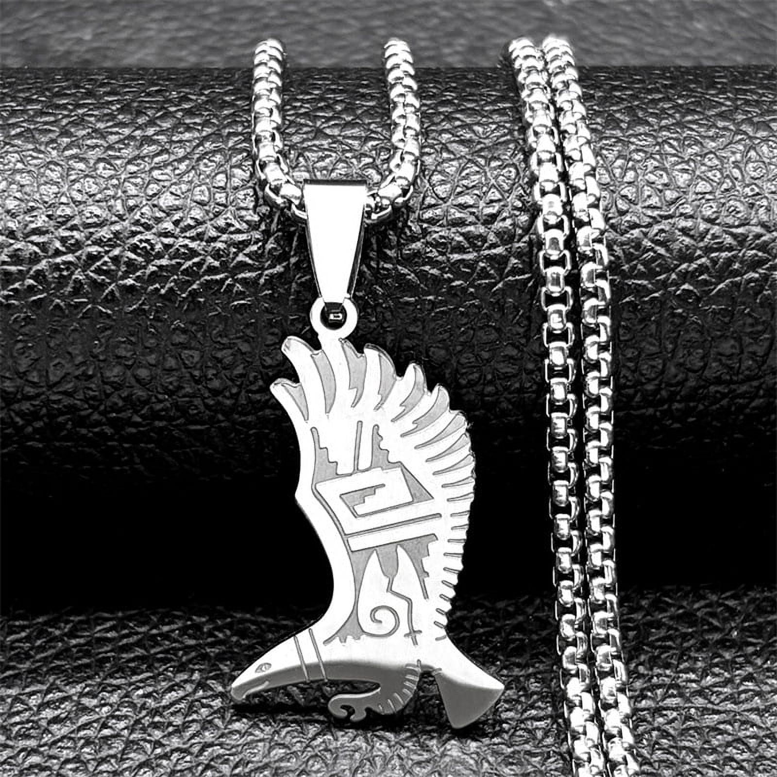 Aztec Animal Eagle 14K Yellow Gold Pendants Necklace For Women Men ...