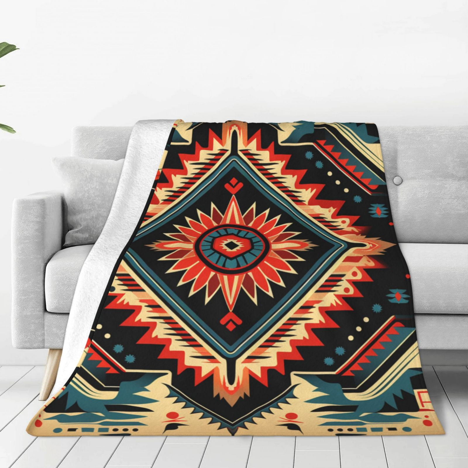 Aztec Baja Western Native Southwest Throw Blanket Decorative Soft Warm ...
