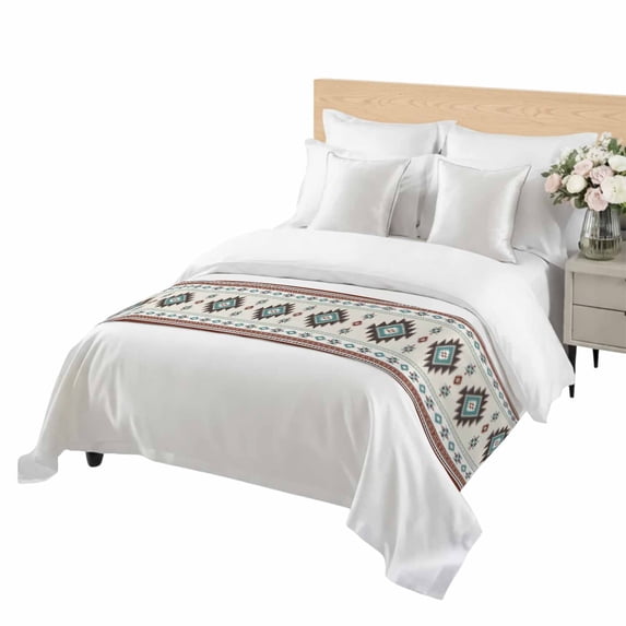 Aztec Bed Runner King Size Red Southwest Wind Bohemian Ethnic Wind Soft ...