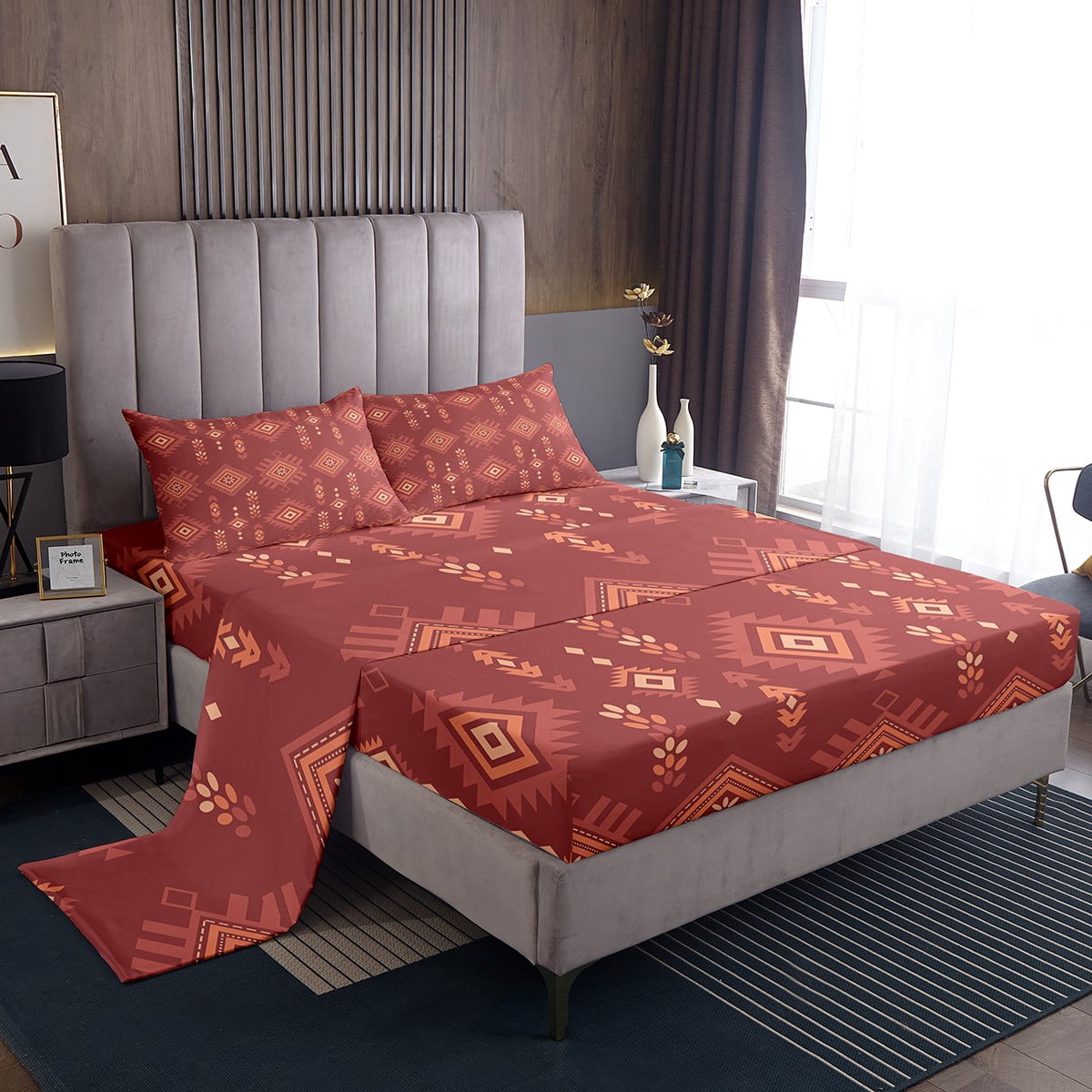Aztec Bed Sheets Set Queen Geometric Sheet Set For Teens Young ...