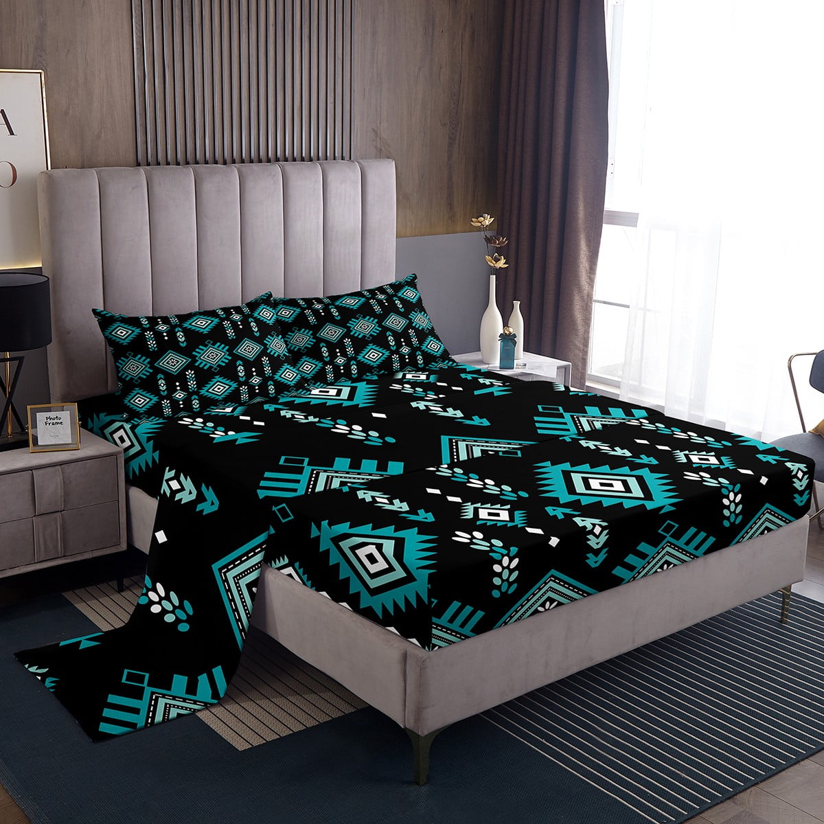 Aztec Bed Sheets Set Queen Geometric Sheet Set For Teens Young ...