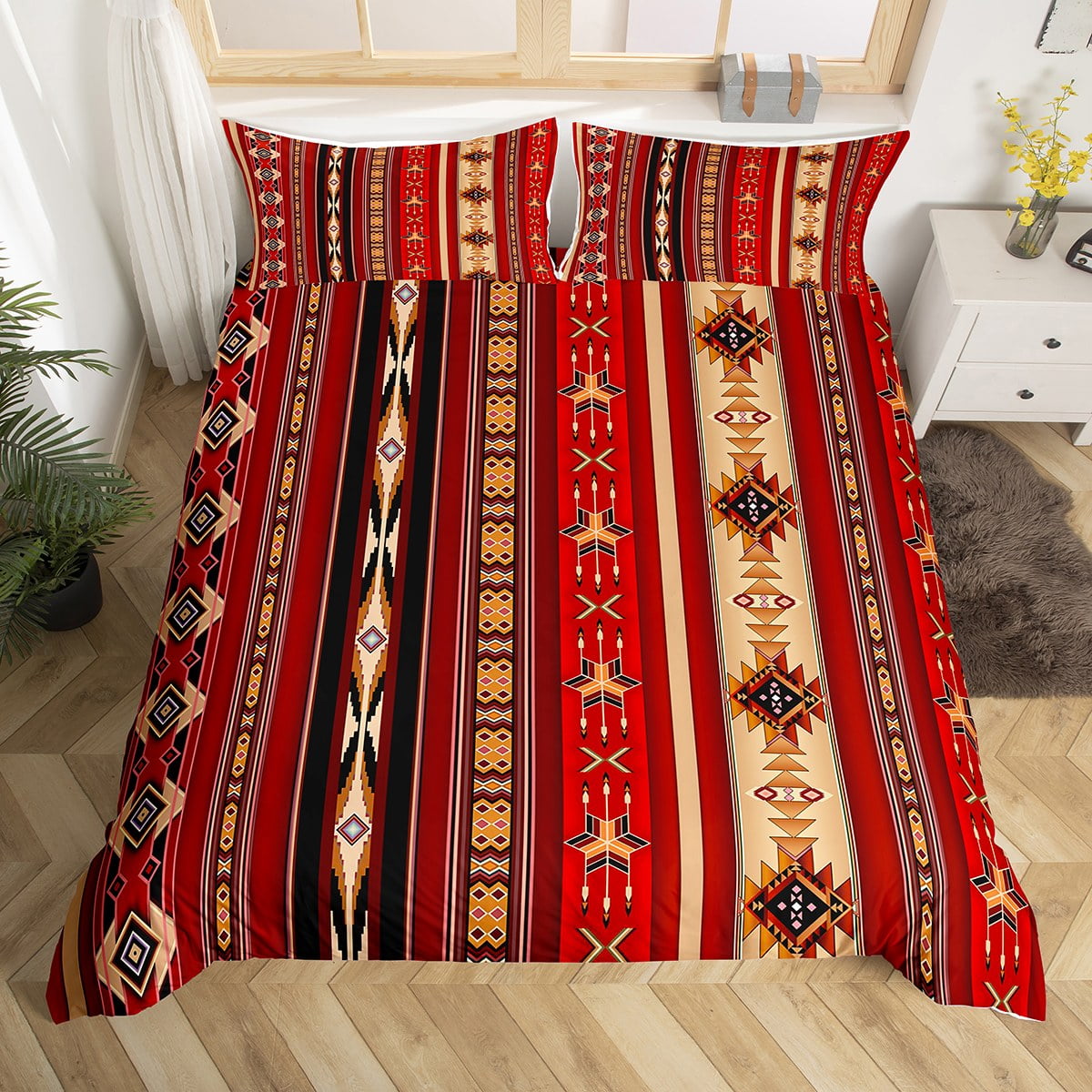 Aztec Bedding Set Ethnic Tribal Arrow Duvet Cover,Vintage Southwestern ...